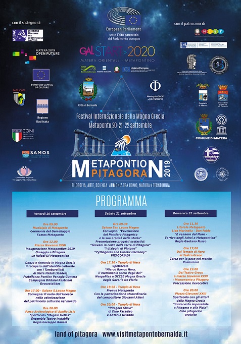 Metapontion Pitagora 2019, seconda edizione 20-22 Settembre – Radio ...
